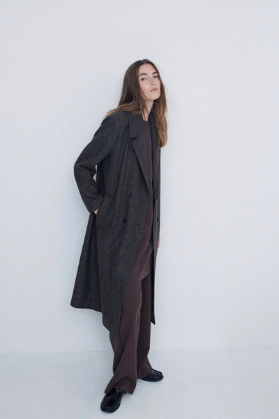 Yerse Long Wool Coat Dark Grey | ATAMIRA Online Store NZ – Atamira